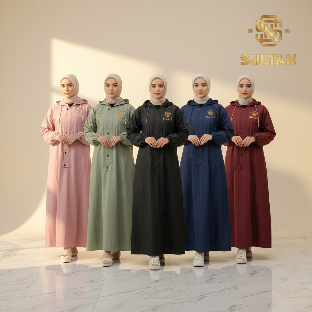Jual Jas Hujan Gamis Wanita SULTAN Premium Waterproof – Model Panjang ...