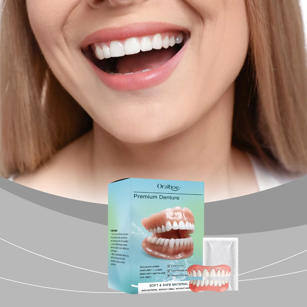 Jual ORALHOE Gigi Palsu Lepas Pasang 1set Gigi Palsu Senyum Sempurna ...