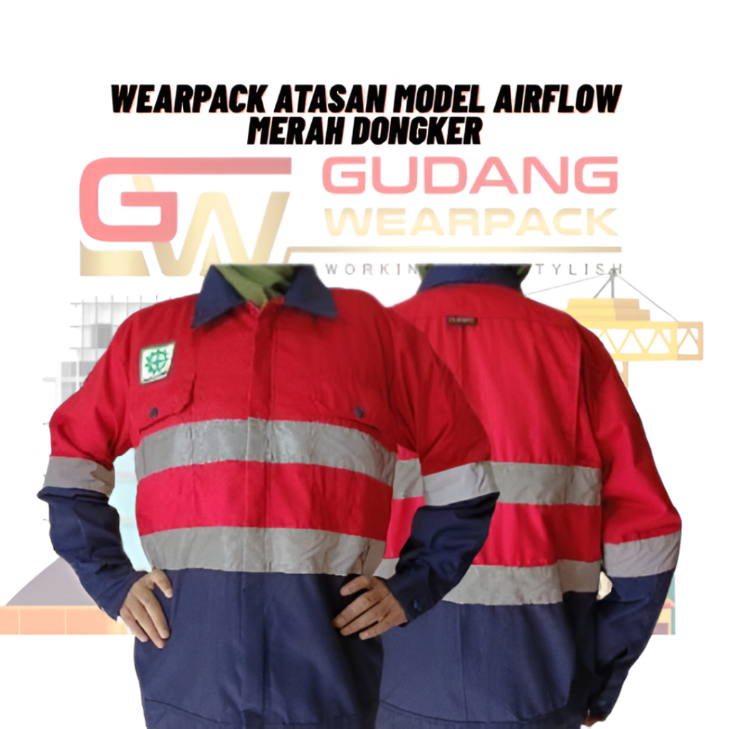 Jual WEARPACK Kerja Atasan Lengan Panjang Model Airflow Warna Merah ...