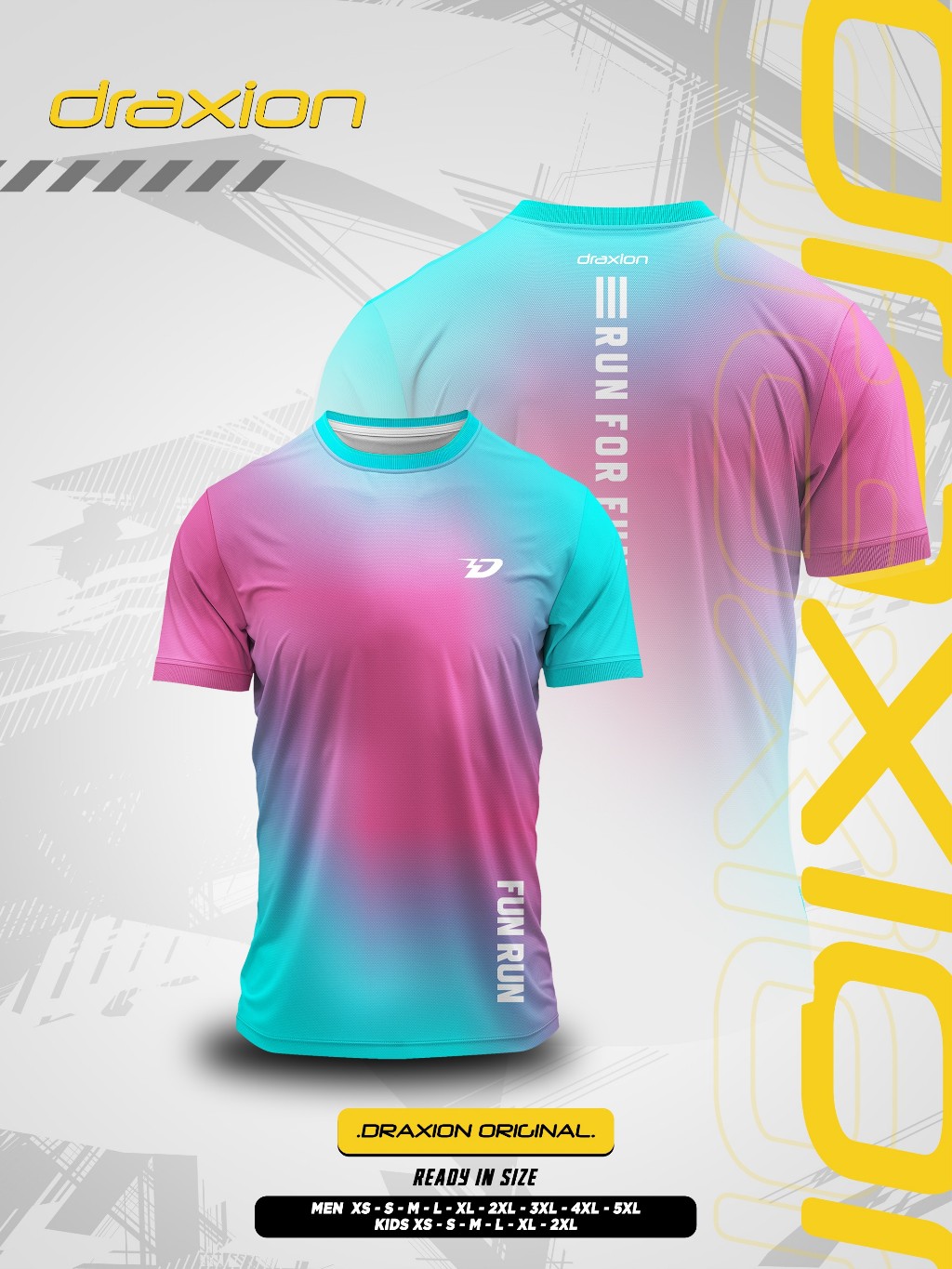 Jual Kaos Running Draxion – Baju Lari Olahraga Unisex Adem Quick Dry ...