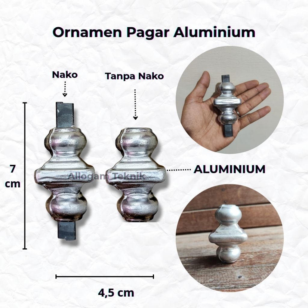 Jual Ornamen Pagar Aluminium Model Piramid & Lampion + Nako 12/14 ...