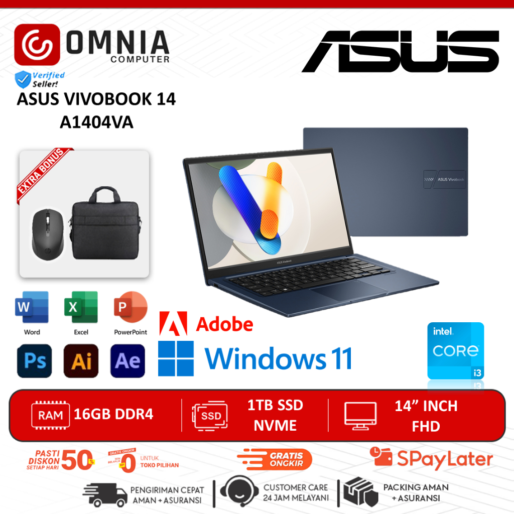 Jual LAPTOP ASUS Vivobook 14 A1404VA Intel Core i3 1315U Ram 16gb 1TB ...
