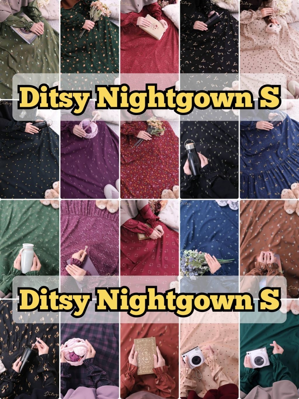 Jual Ditsy Nightgown size S - Priya Deep Teal, Farfella Dark Emerald ...