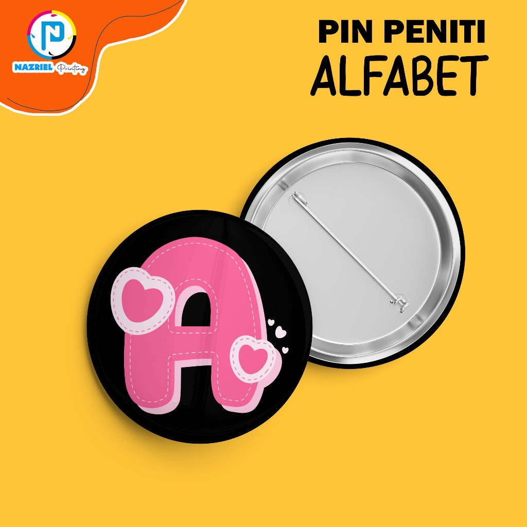 Jual (NON CUSTOM) Pin Peniti Alfabet Inisial A-Z Aesthetic Souvenir Pin ...