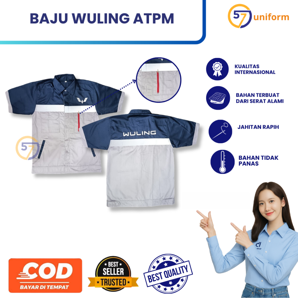 Jual Baju Standar Wuling ATPM | Kemeja Kerja Resmi Dealer & Bengkel ...