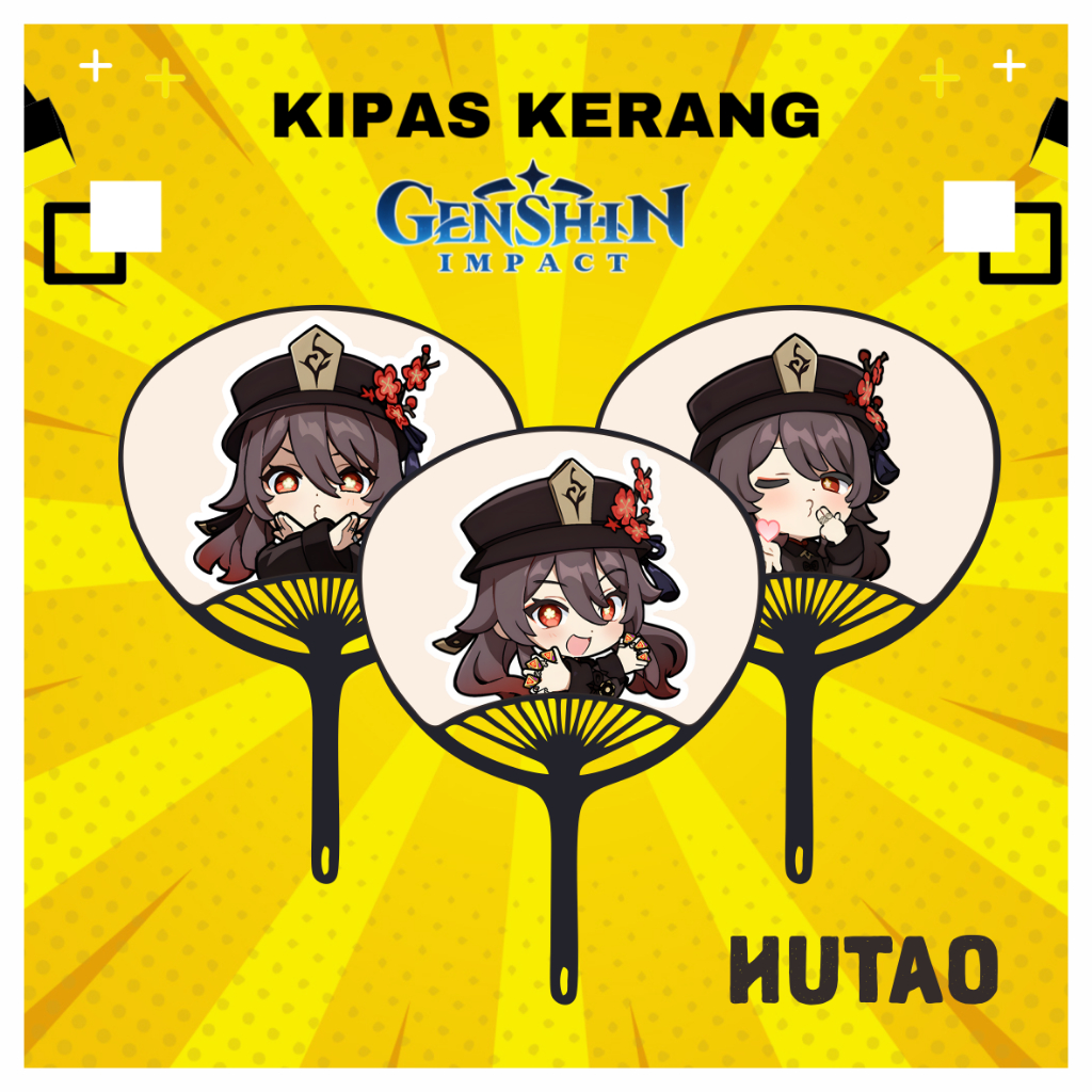 Jual Kipas Kerang Hutao Genshin Impact | Kipas Jepang Karakter Chibi ...