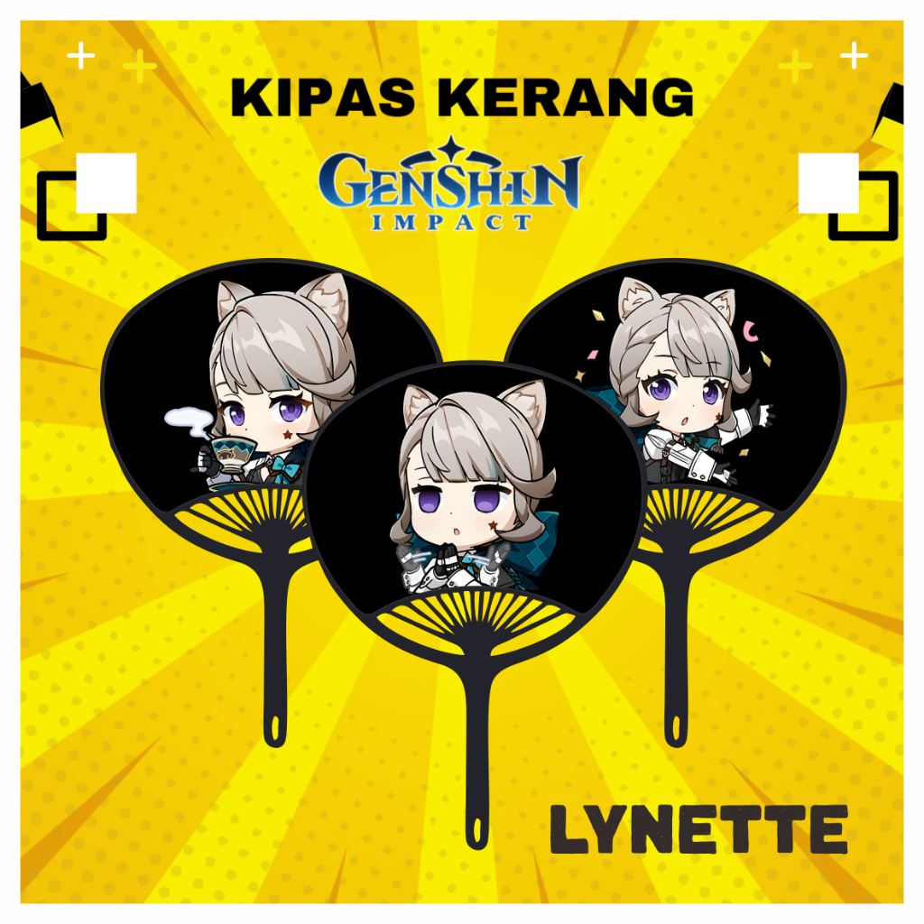 Jual Kipas kerang Lynette Genshin Impact | Kipas Jepang Karakter ...