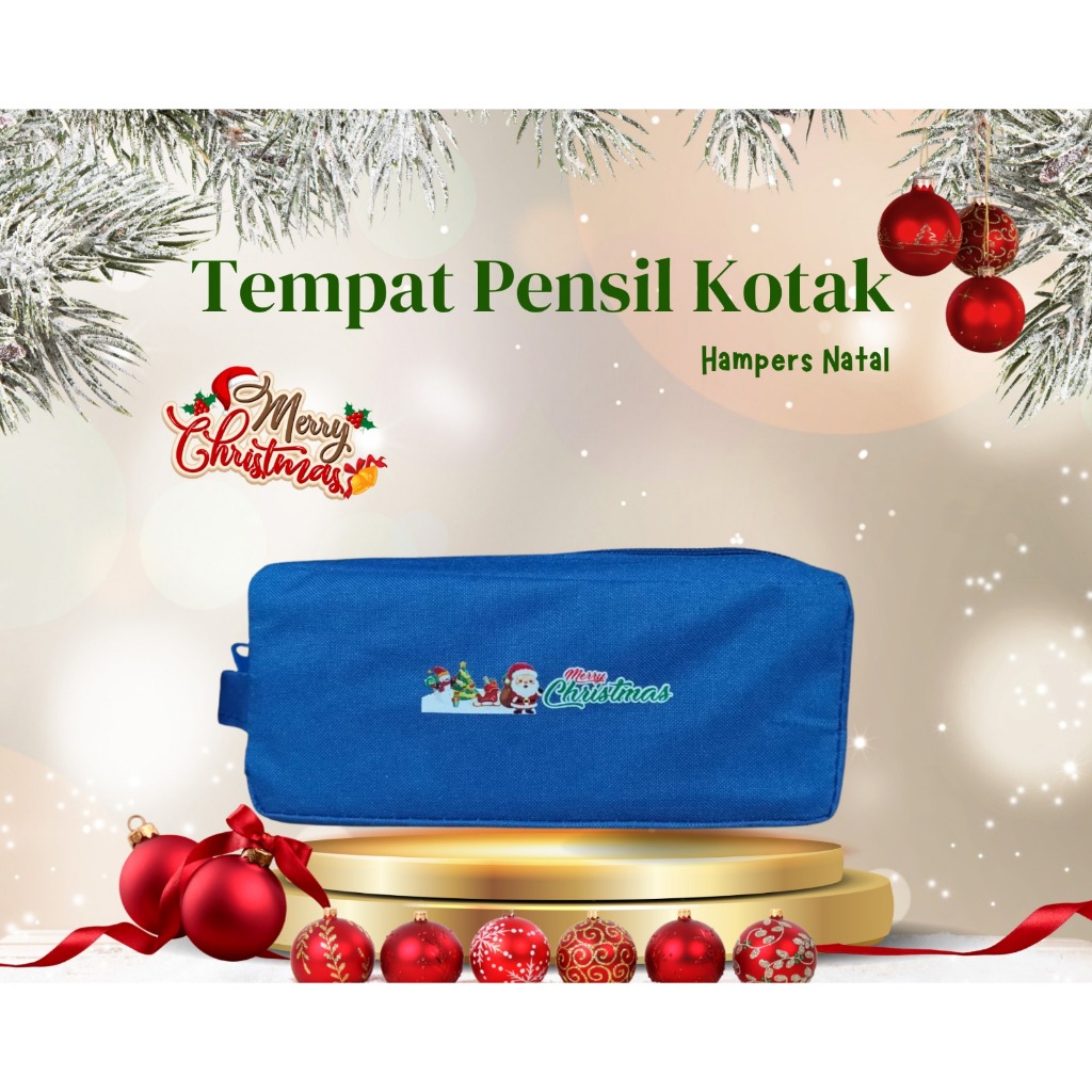 Jual Tempat Pensil Kotak Pouch Kotak Pensil Hampers Natal Custom ...