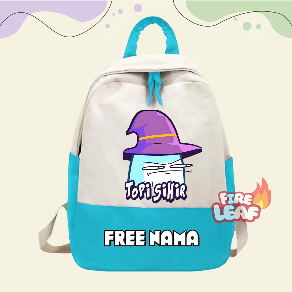 Jual TAS RANSEL ANAK SEKOLAH TOPI SIHIR ANIMATION FREE CETAK NAMA ...