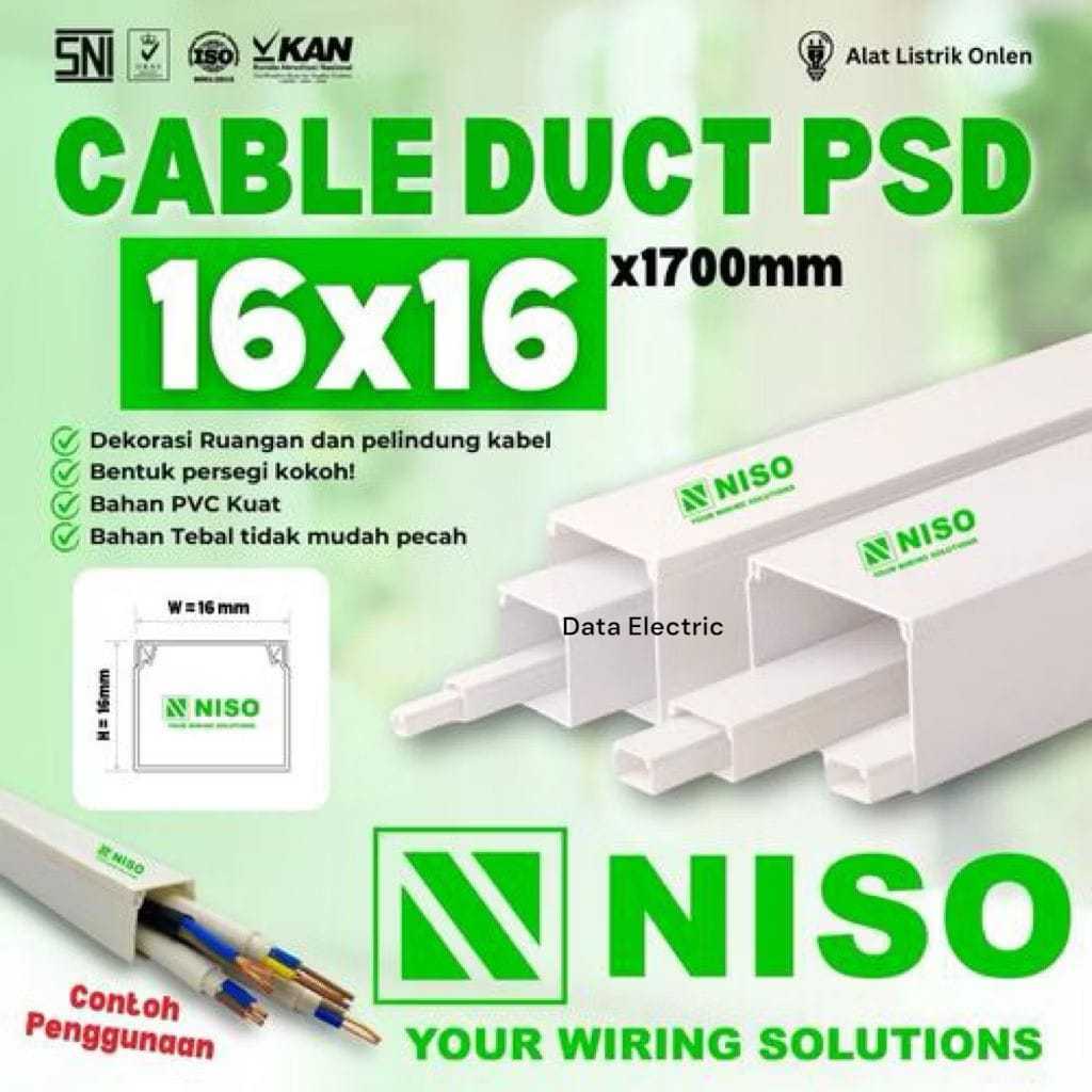 Jual Kabel Ducting Niso Penutup Kabel Niso 16 x 16 x 1700 m | Shopee ...