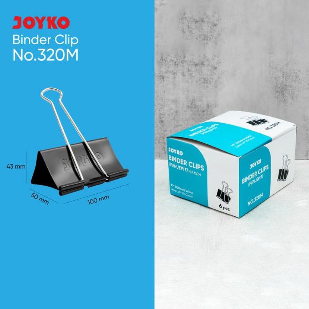 Jual BINDER CLIPS JOYKO NO.320M / PENJEPIT KERTAS UKURAN PALING BESAR ...