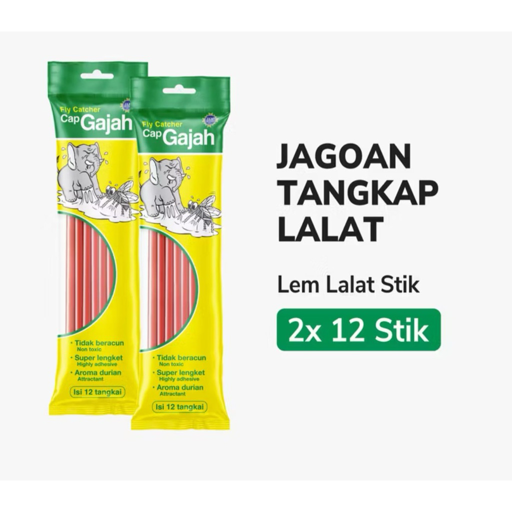 Jual Cap Gajah Lem Lalat Stick 12'S x 2 pcs | Shopee Indonesia