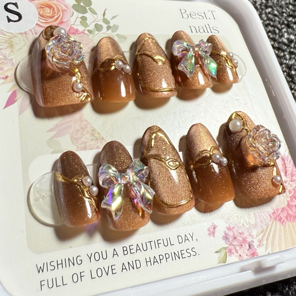 Jual BJ COKLAT MAHOGANI NAIL ART KUKU WEDDING ADA LEM GEL | Shopee ...