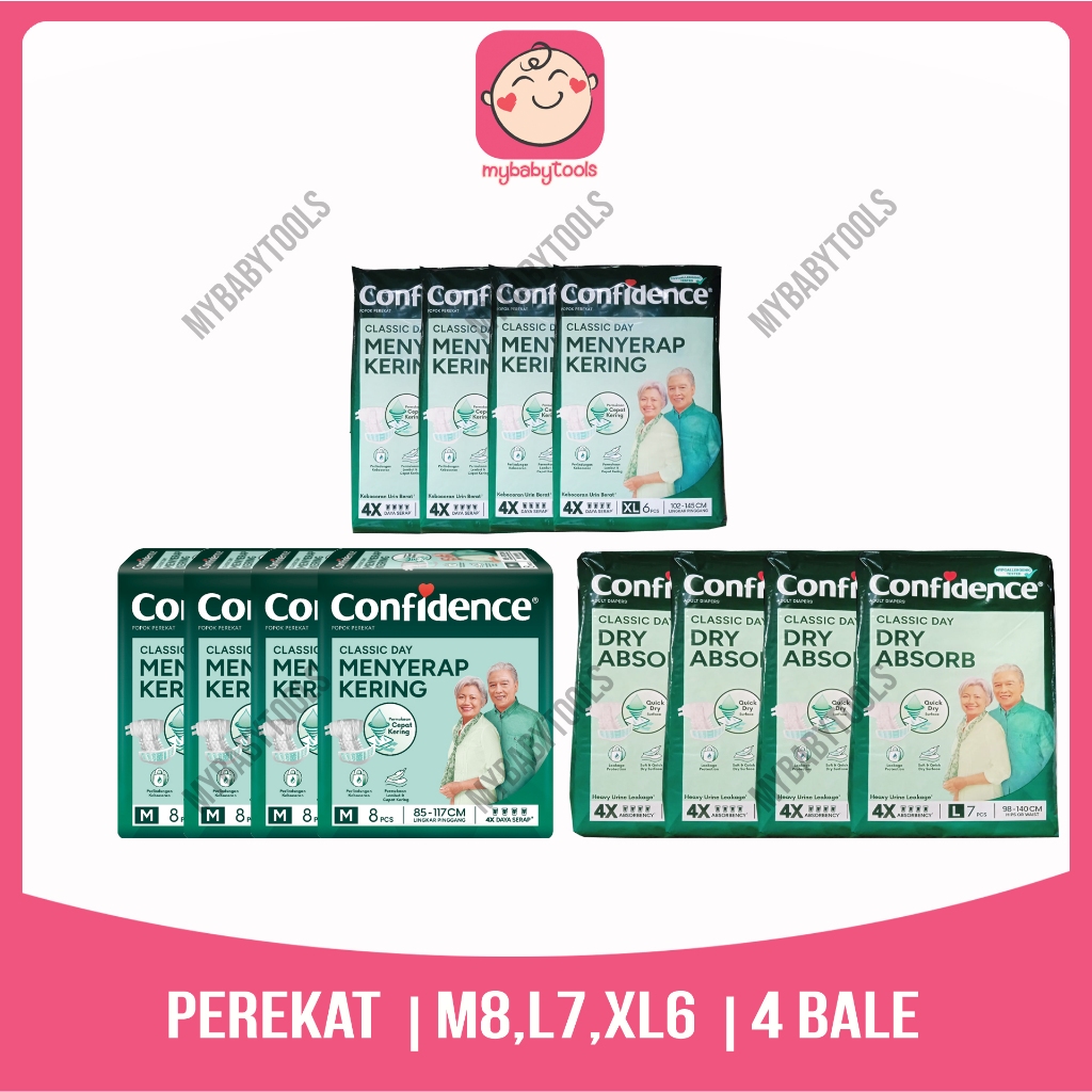 Jual 4 BALE CONFIDENCE ADULT DIAPERS CLASSIC DAY NIGHT M8 L7 XL6 POPOK ...