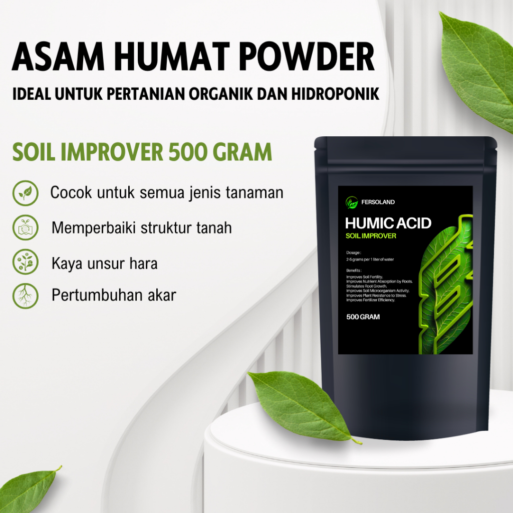 Jual Asam humat 500 gram | Humic Acid Plus Kalium Pembenah Tanah ...
