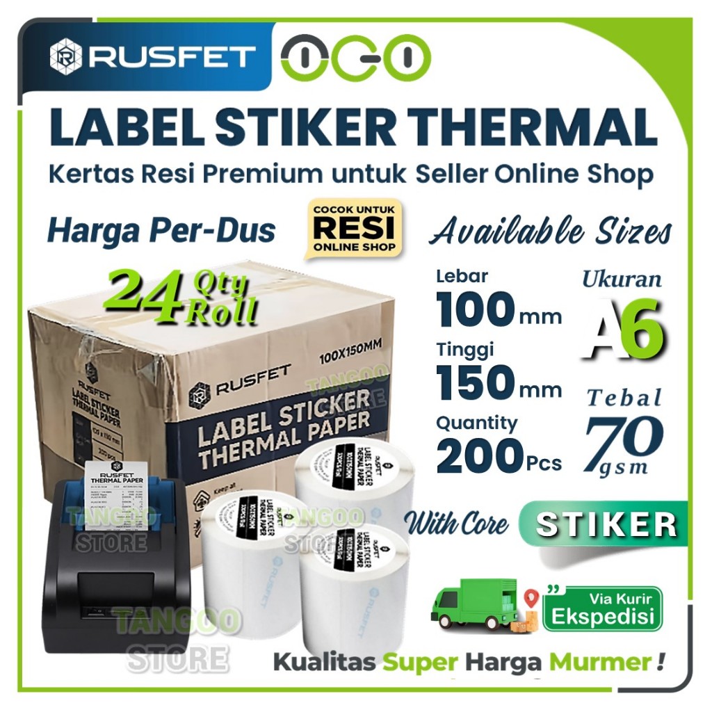 Jual Stiker Resi Thermal A6 Roll 10cm x 15cm x 200pcs Harga PerDus ...