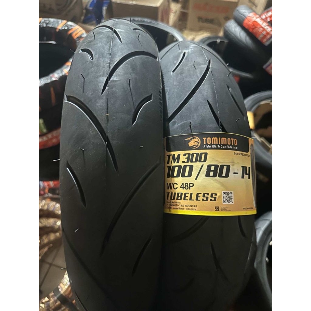 Jual (FREE PENTIL) TOMIMOTO TM300 120/70-14 ATAU 100/80-14 TUBELESS PCX ...
