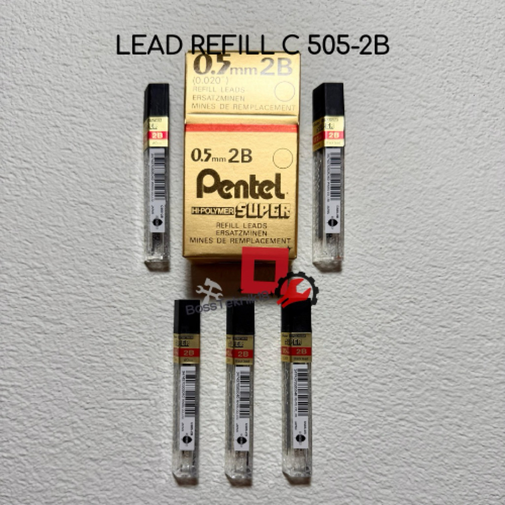Jual Pentel Lead Refill C-505 2B Isi pensil mekanik Pentel 2B | Shopee ...