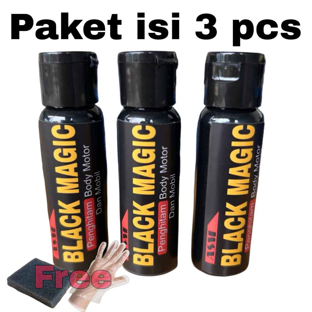 Jual Paket isi 3 pcs ASM Black Magic penghitam body motor mobil ...
