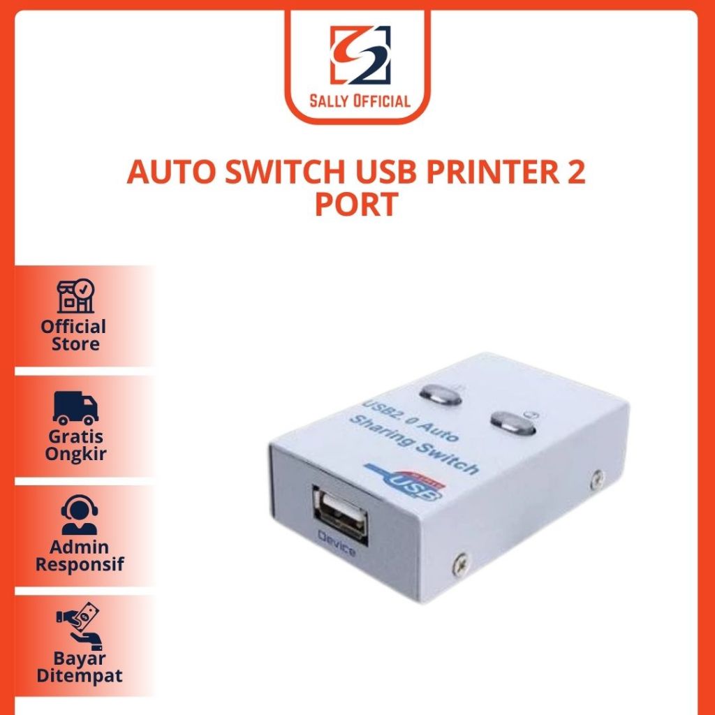 Jual Auto Switch Usb Printer 2 Port Sharing Switcher USB 2.0 Printer ...