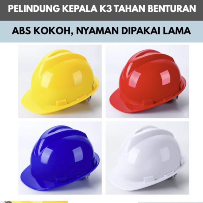 Jual Helm Proyek K3 Proguard Safety Construction Cap V Shape ABS Tahan ...