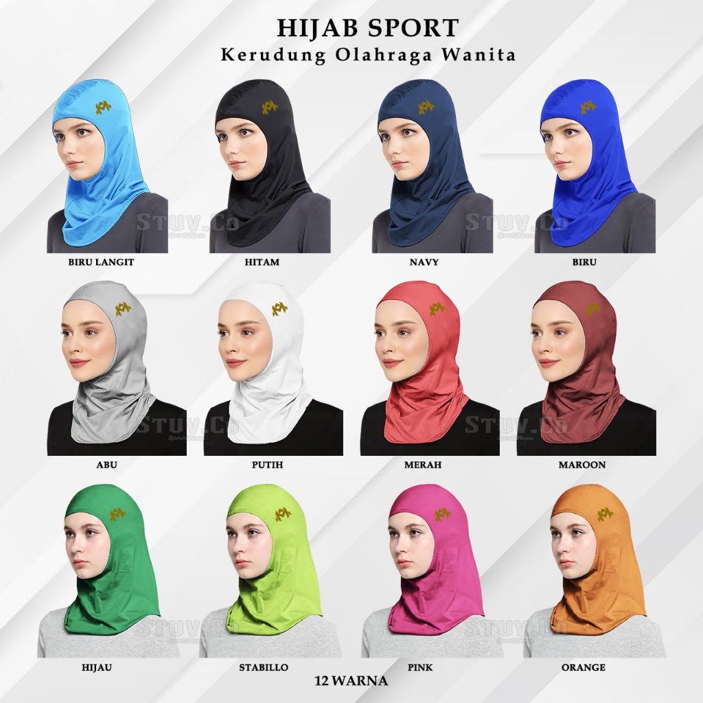 Jual AMMAR HIJAB OLAHRAGA WANITA KERUDUNG SPORT ELASTIS SPANDEX HYGET ...