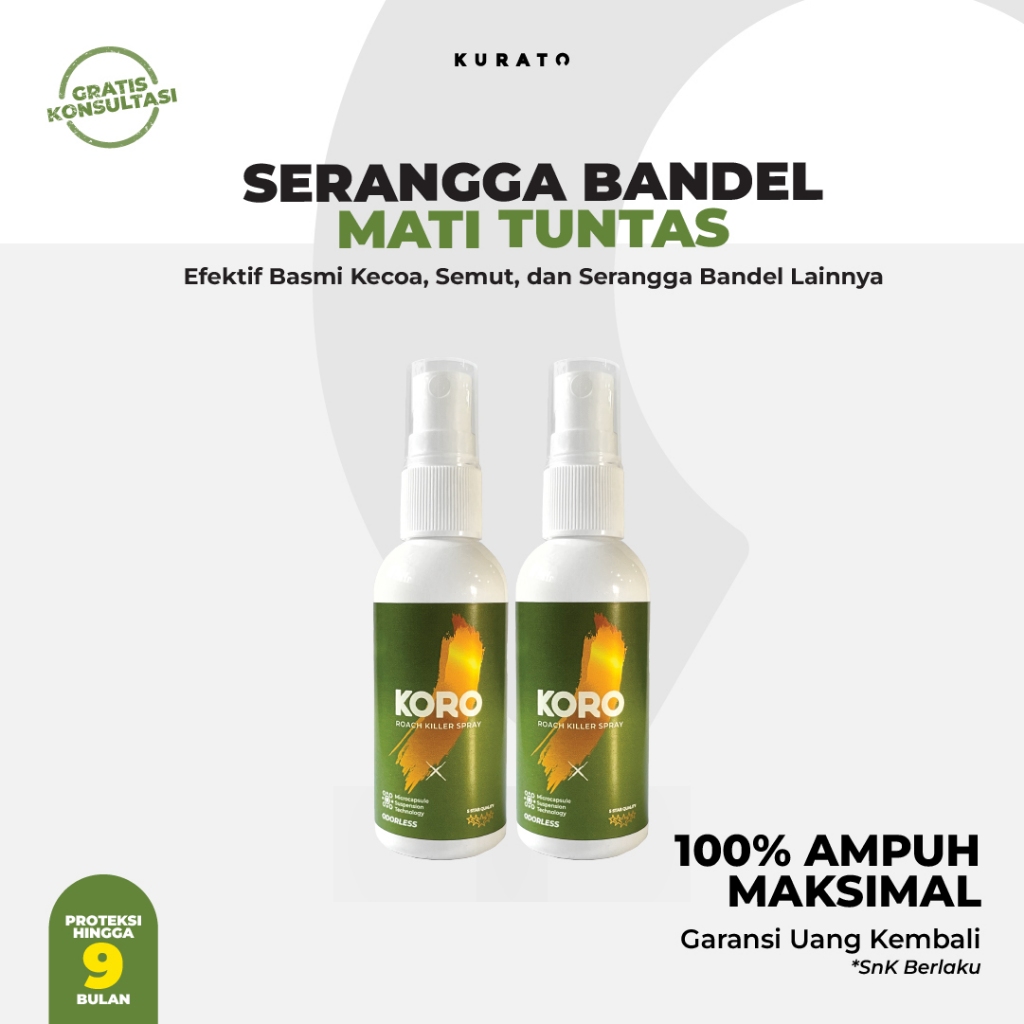 Jual KORO 2 Botol Spray Ukuran 60ml Original Racun Kecoa Top Bukan ...