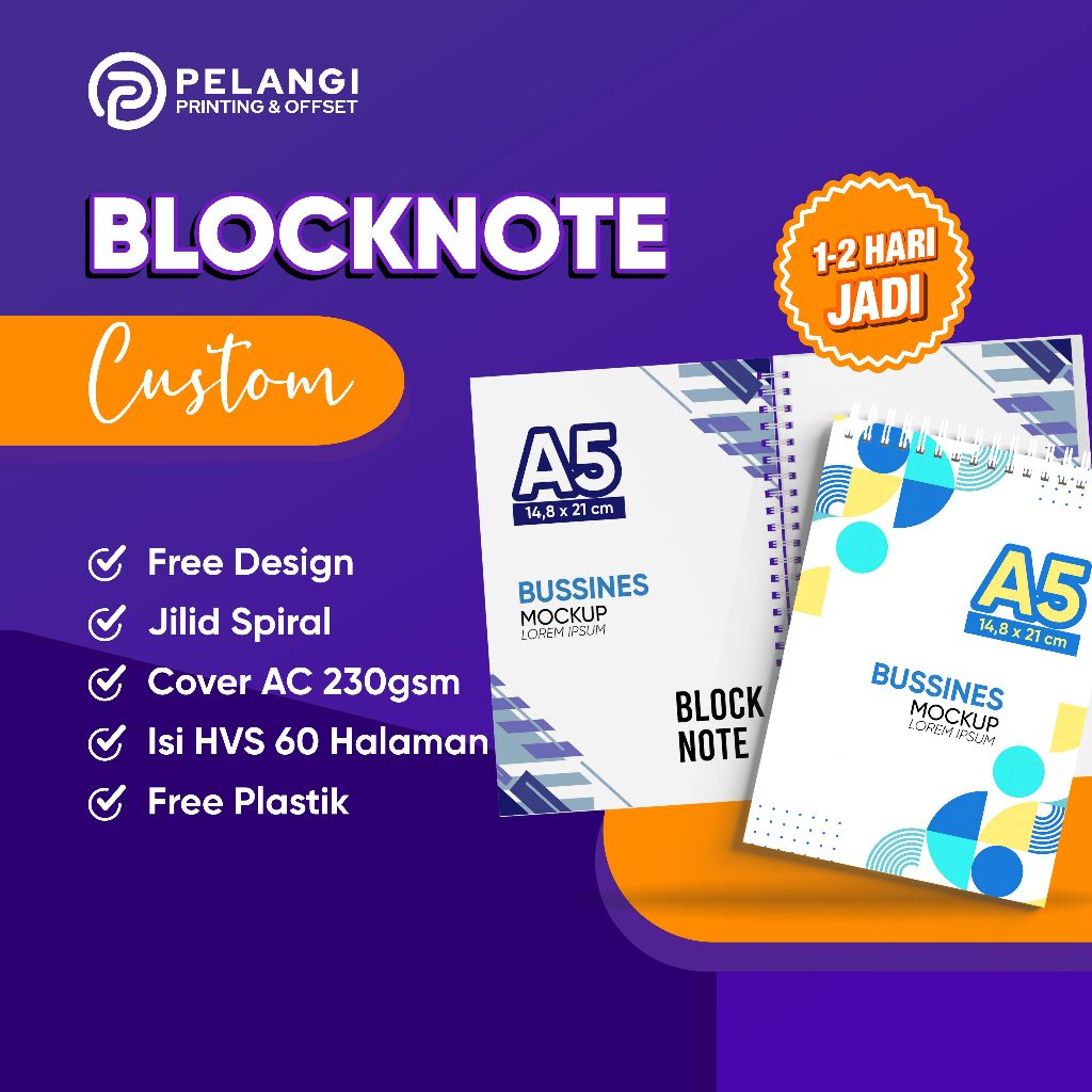 Jual BLOCKNOTE / NOTEBOOK A5 CUSTOM DESIGN | Shopee Indonesia
