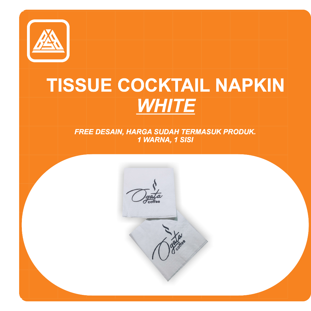 Jual SABLON CETAK TISSUE COCKTAIL NAPKIN UK 11X12, 1 WARNA 1 SISI ...