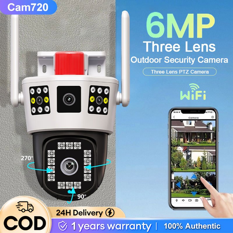 Jual 3 lensa-cctv Cam720 Outdoor WiFi Kamera 8MP+8MP+8MP Waterproof IP ...