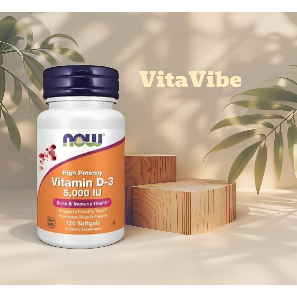 Jual NOW FOODS Vitamin D3 2000 / 5000 IU High Potency 120 softgel - Vit ...