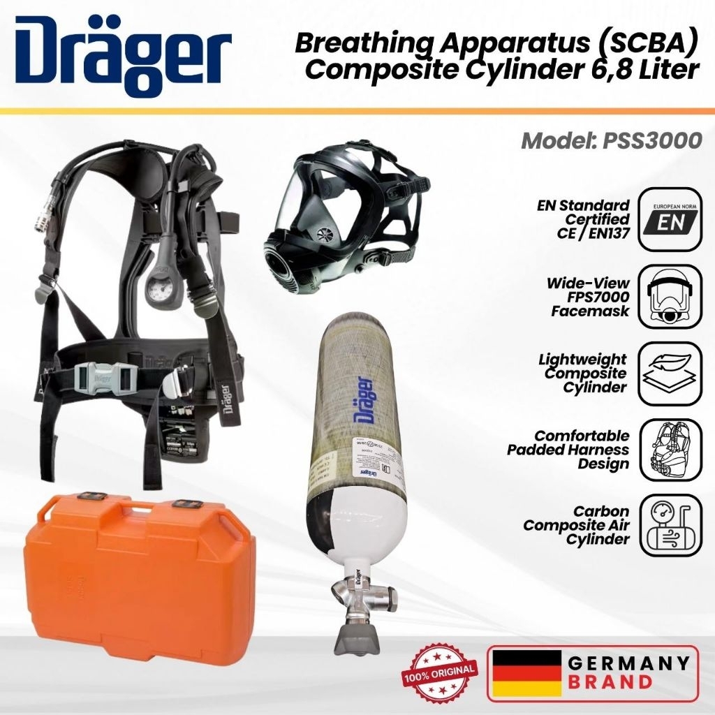 Jual Dräger Breathing Apparatus (SCBA) PSS3000 – Composite Cylinder 6.8 ...