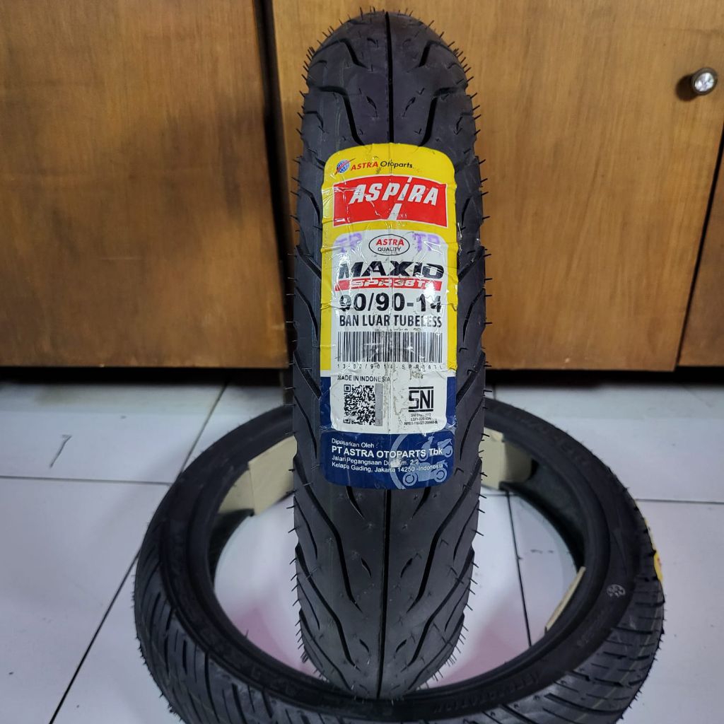 Jual Ban luar Tubeless aspira spr38 depan dan belakang ring 14 80/90 90 ...