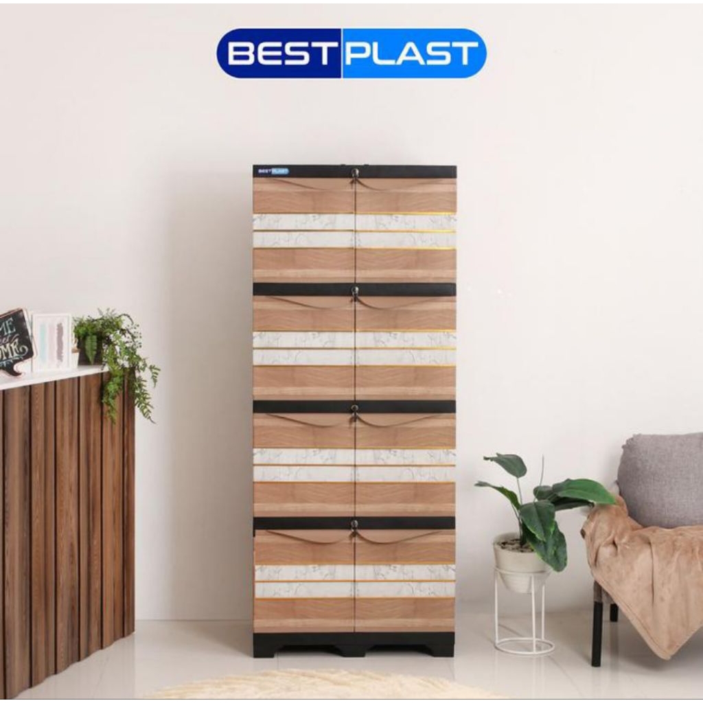 Jual BESTPLAST Lemari Pakaian Plastik 8 Pintu 4 Susun BMC Gold | Shopee ...