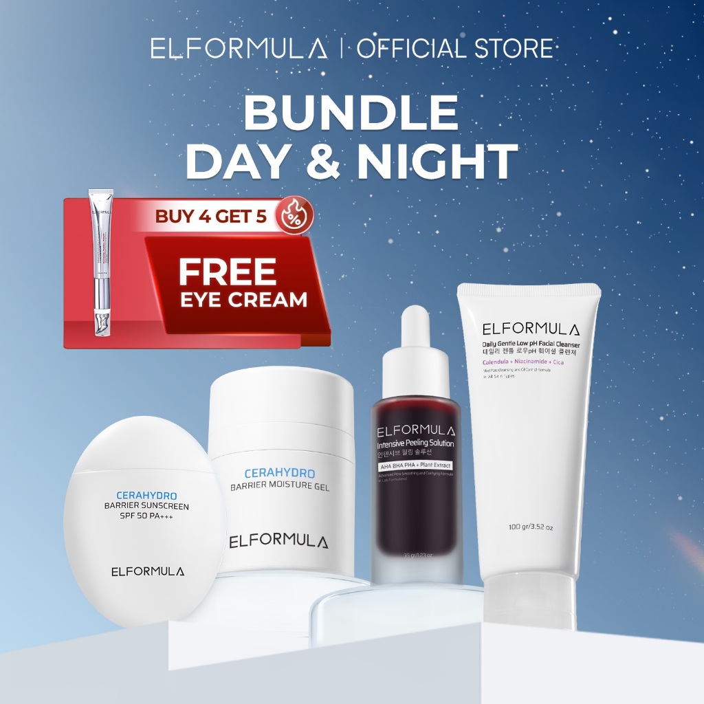 Jual [ FREE EYE CREAM ] ELFORMULA Day & Night Bundle - Daily Gentle Low ...