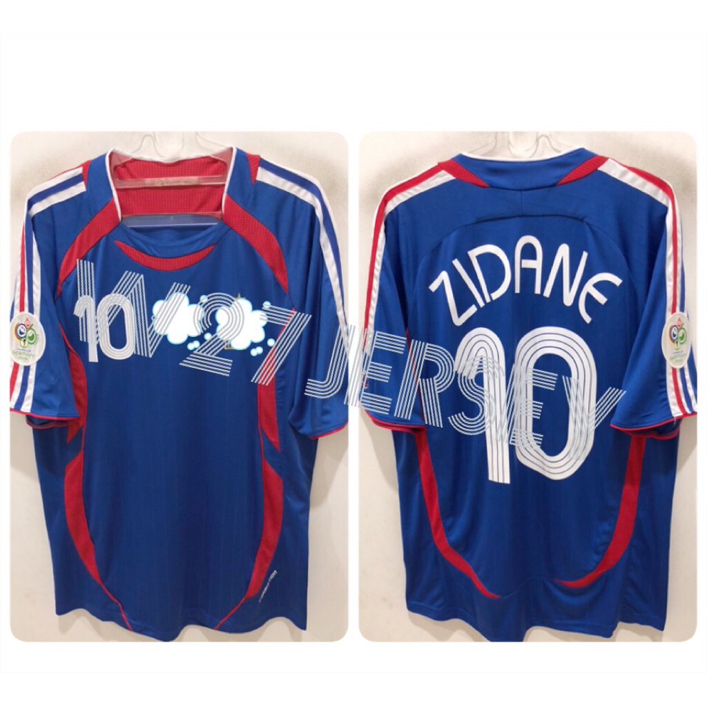 Jual JERSEY RETRO - FRANCE HOME 2006 name player Zidane + Patch ...