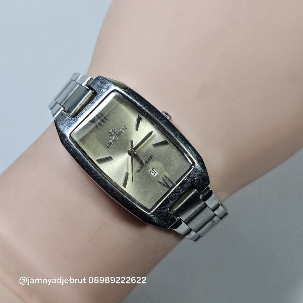 Jual Jam Oval Hegner HW1286L Ladies Silver Beige Bekas | Shopee Indonesia