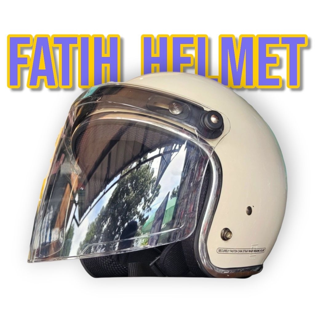 Jual Helm Bogo List Chrome Kaca Flat Venom Helm Retro | Shopee Indonesia