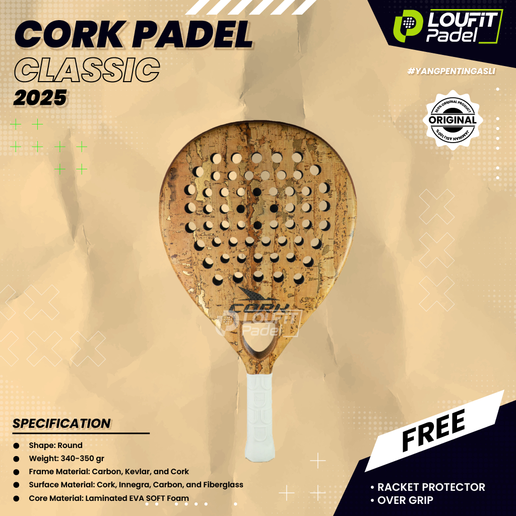 Jual CORK CLASSIC (2025) Padel Racket Original / Raket Padel Handmade ...