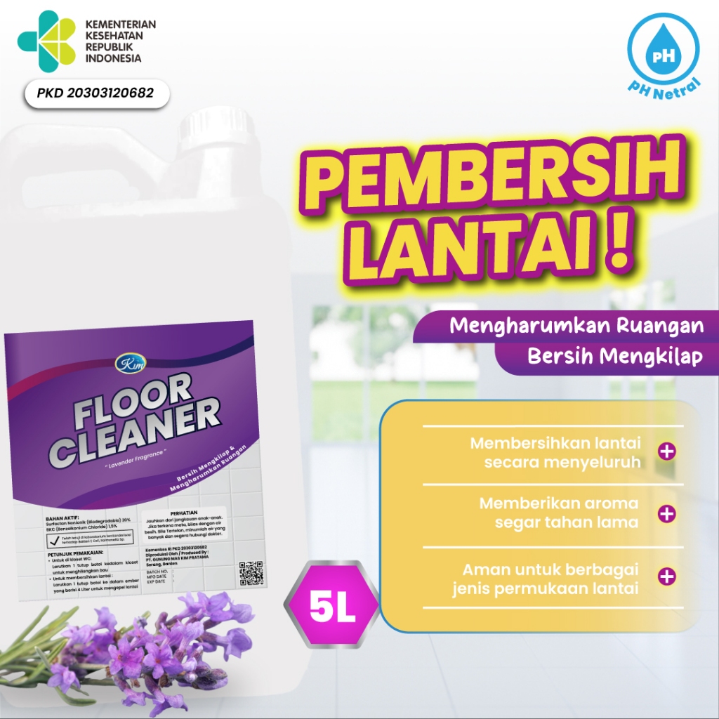 Jual Kim Floor Cleaner Disinfectant Pembersih Lantai 5L Aroma Segar ...