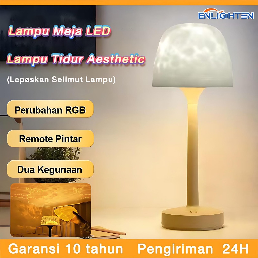 Jual Lampu Meja LED Malam 3 Warna RGB Lampu Tidur Aesthetic Lampu ...