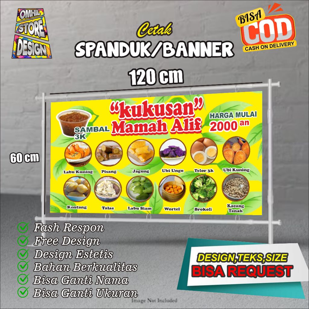 Jual Spanduk Banner 120x60 cm Kukusan Sehat New Free Custom Design Dan ...