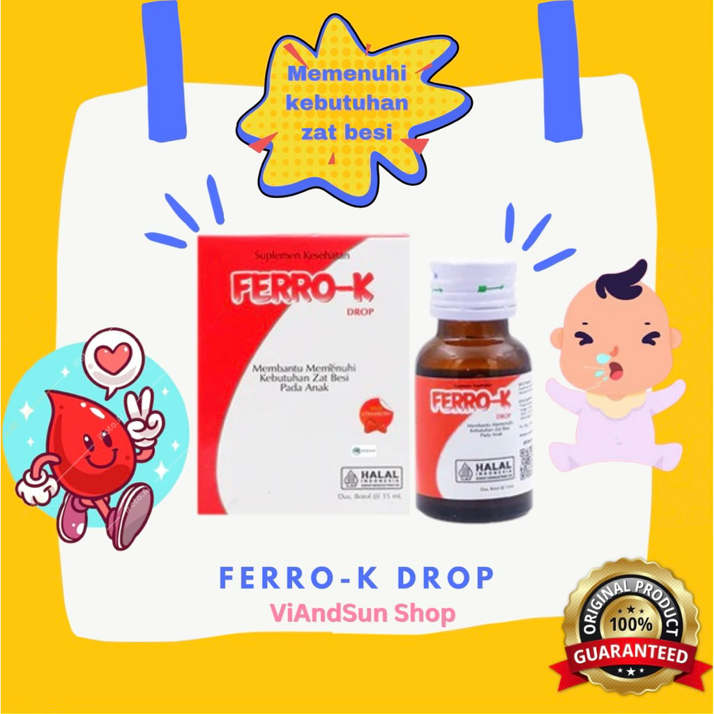 Jual Ferro-K Drop Vitamin penambah Zat Besi Anak | Shopee Indonesia