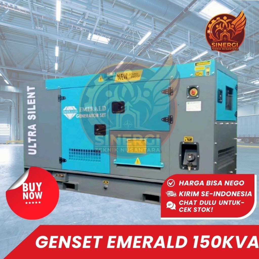 Jual Genset EMERALD Diesel 150 kVA | Silent Type | 3 Phase 380V ...
