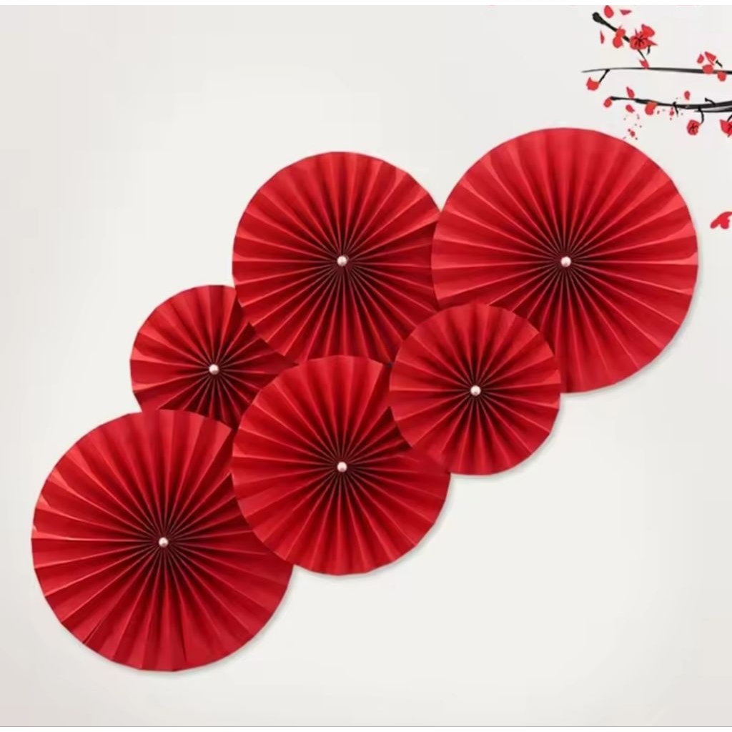 Jual Set Dekor Paperfan Dekorasi Wedding Sangjit bentuk kipas dengan ...