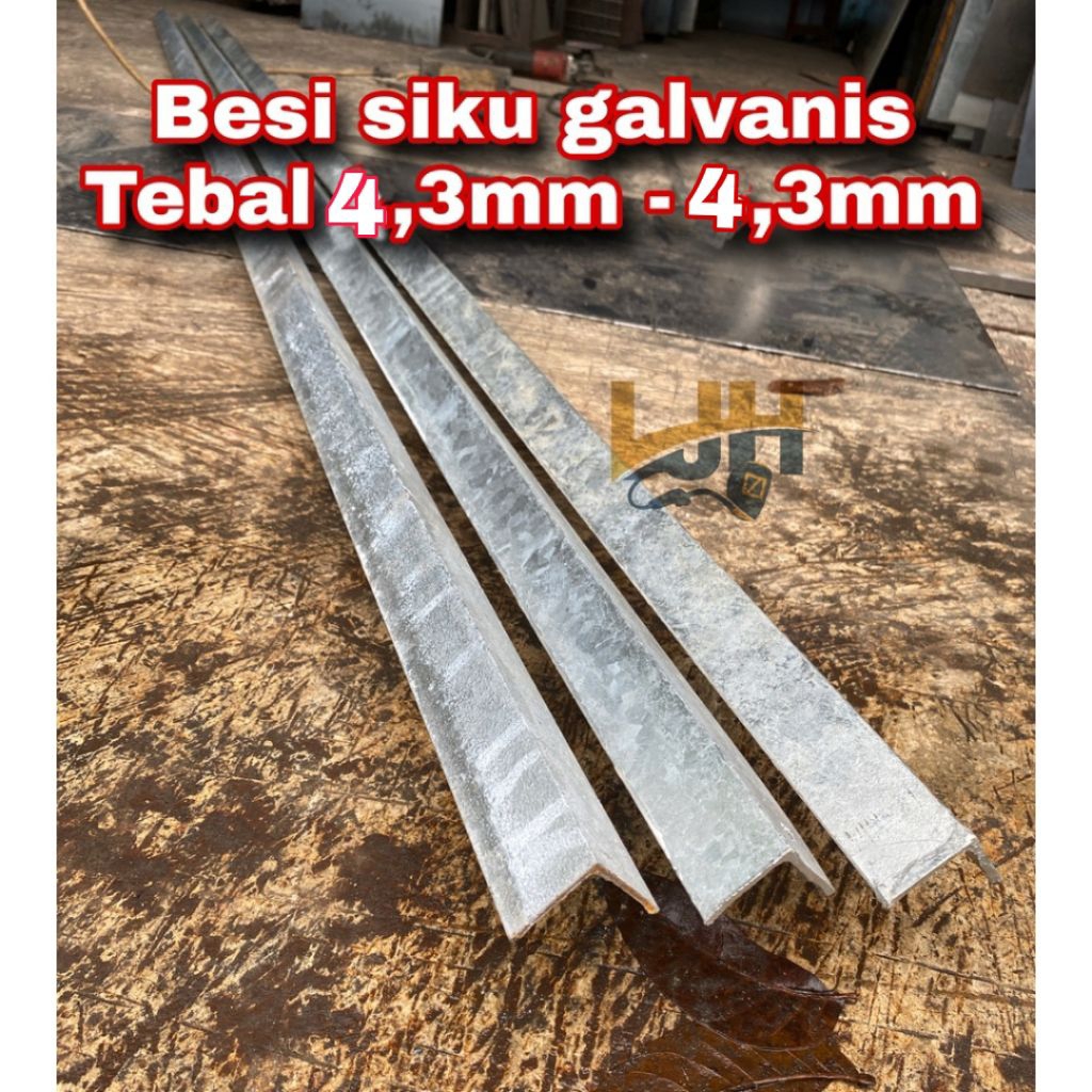 Jual Besi siku 4x4 galvanis anti karat, ukuran bersih 3,8cm x 3,8cm ...