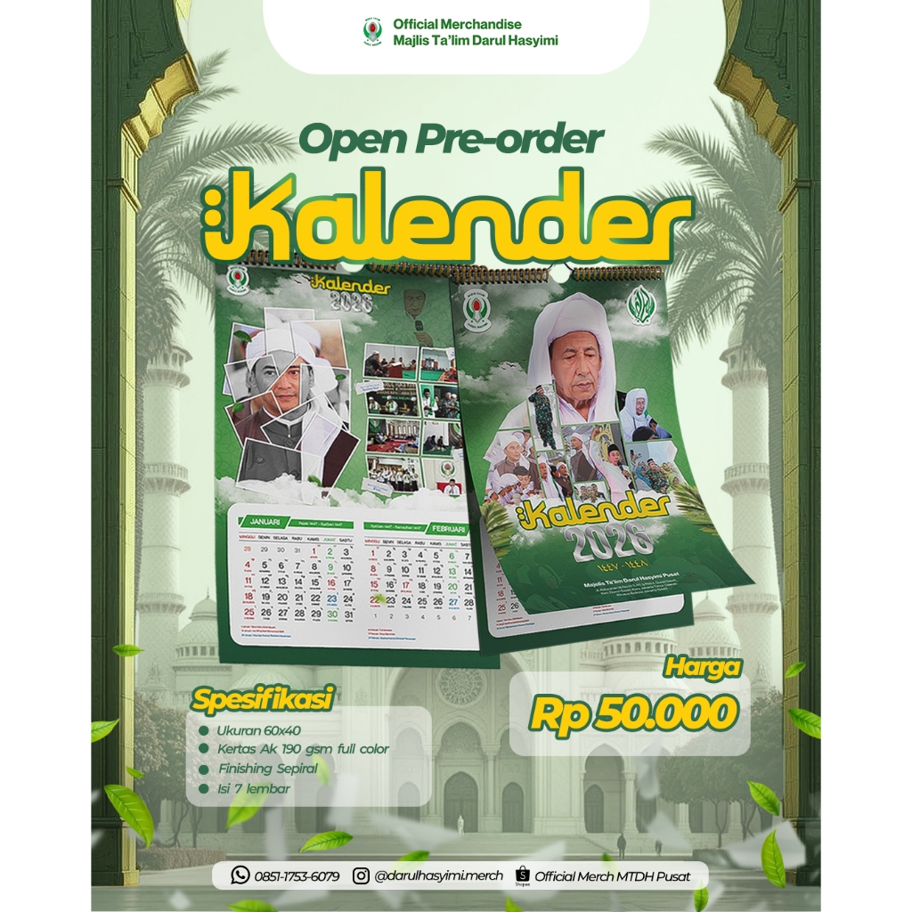 Jual KALENDER MAJELIS DARUL HASYIMI 2026 | Shopee Indonesia