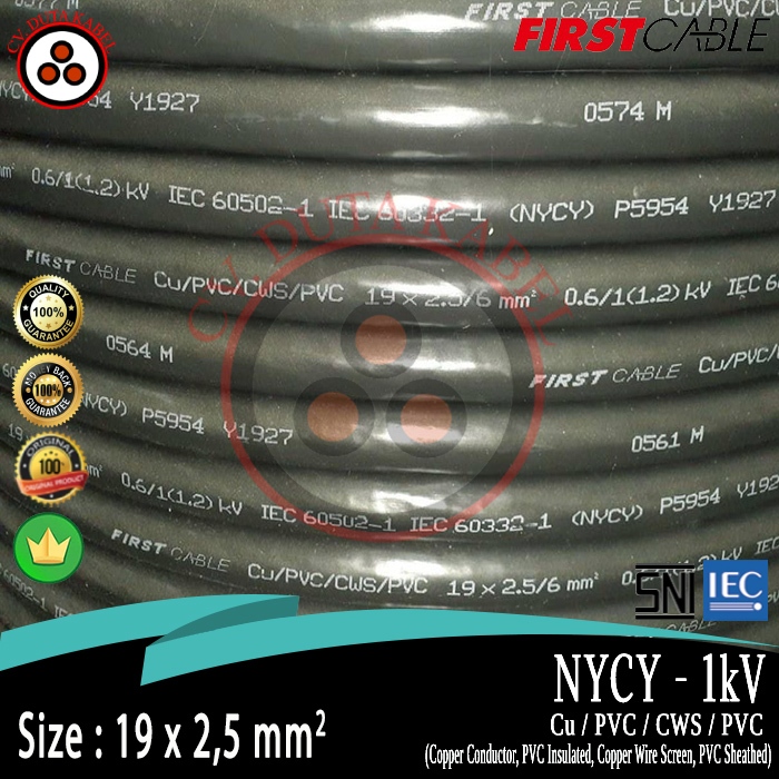 Jual Kabel NYCY 19x2,5 mm2 1kV MERK FIRST CABLE /19x2,5mm2/19 x 2,5 mm2 ...