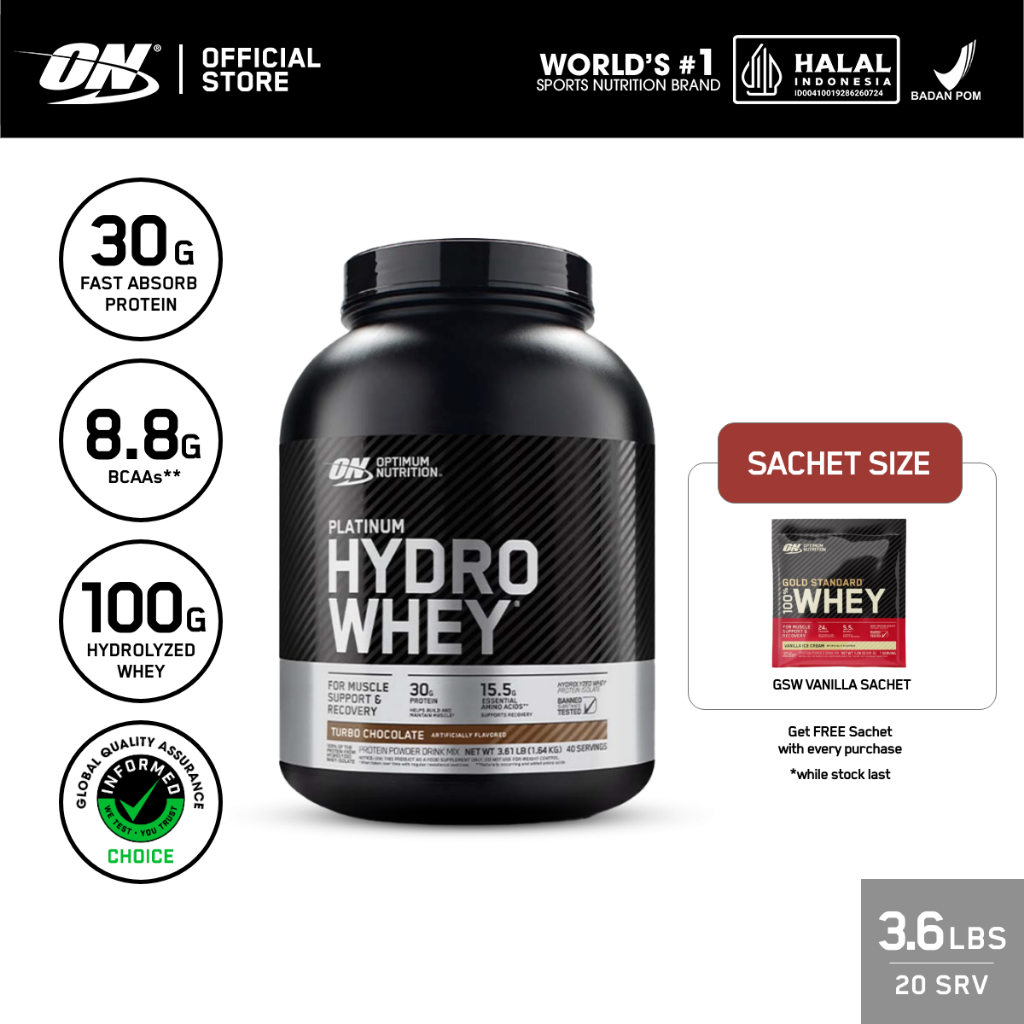 Jual [FREE Sachet] Optimum Nutrition Hydro Whey 3.5 lbs - Susu Protein ...