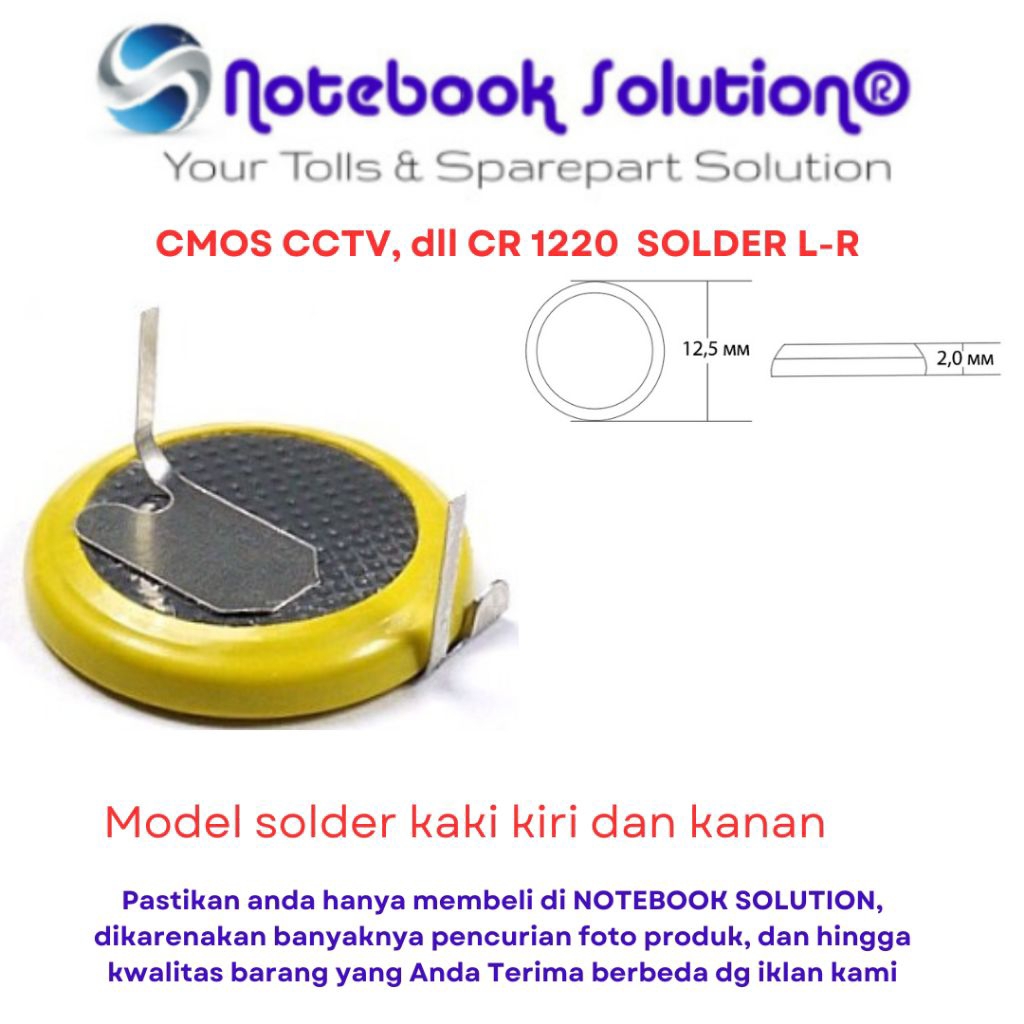 Jual BATERAI CMOS SOLDER LR CR1220 | Shopee Indonesia
